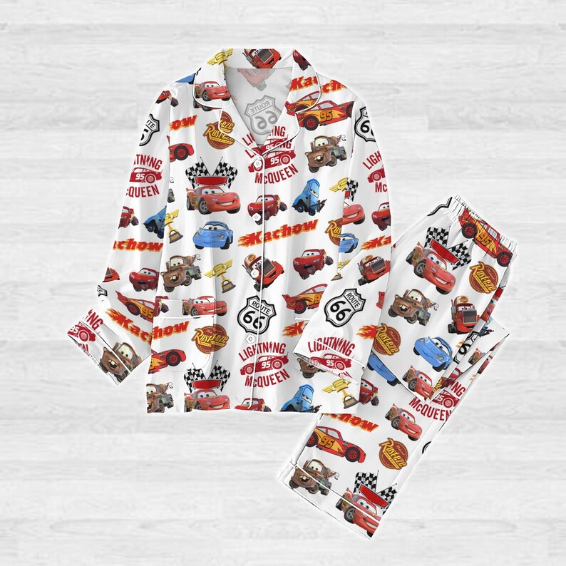 Lightning Mcqueen Pajamas, Disney Cars Pajamas Set, Cars Movie Holiday ...