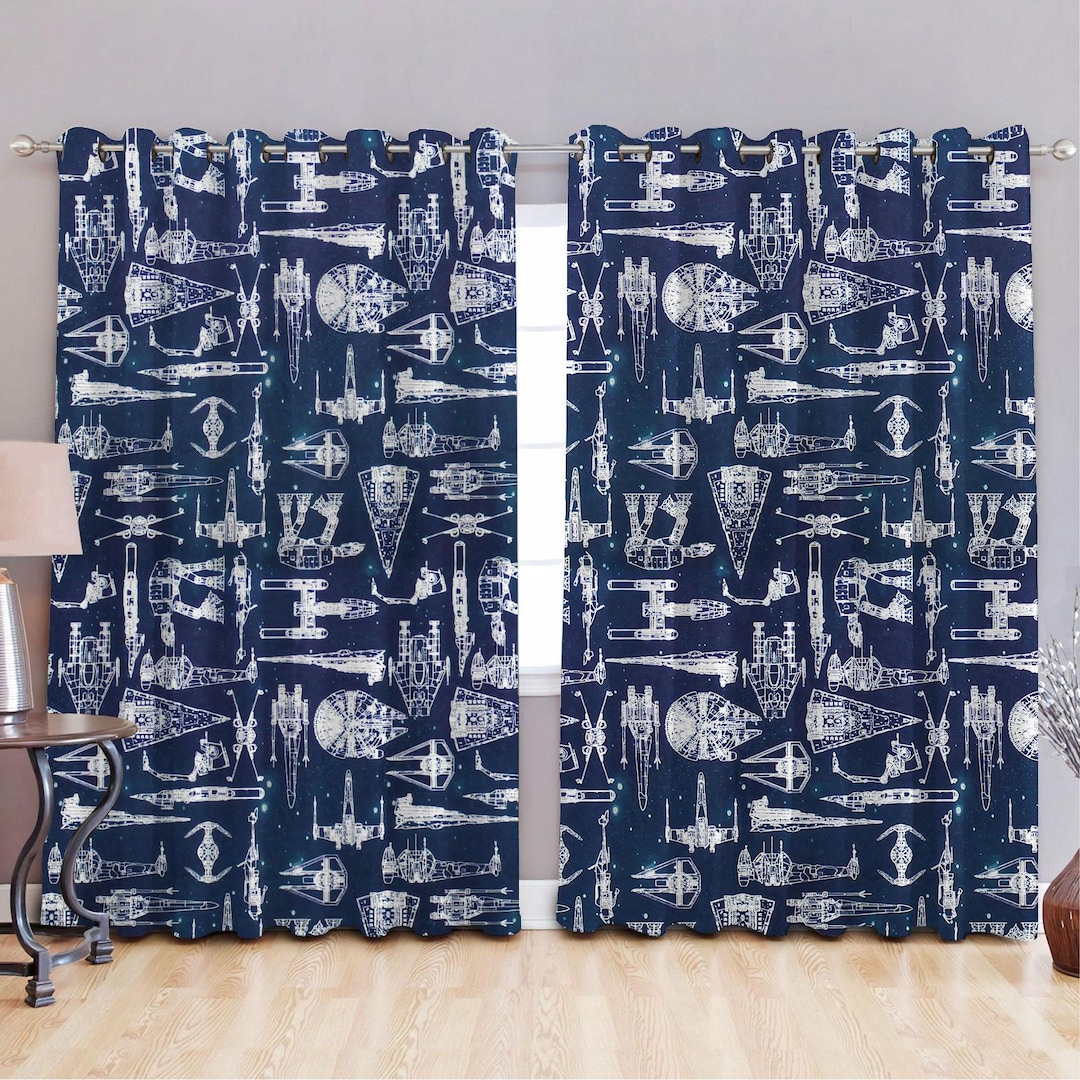 Star Wars Curtains, Disney Movie Door Curtains, Space Ship Battle ...