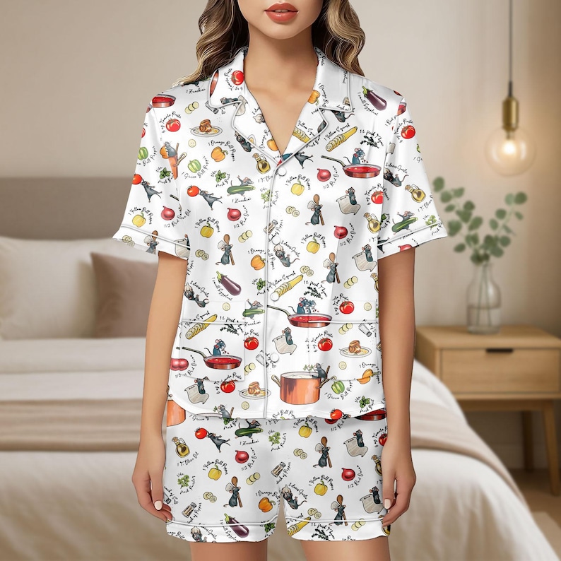 Little Chef Remy Satin Pajamas, Disney Ratatouille Paris France Women ...