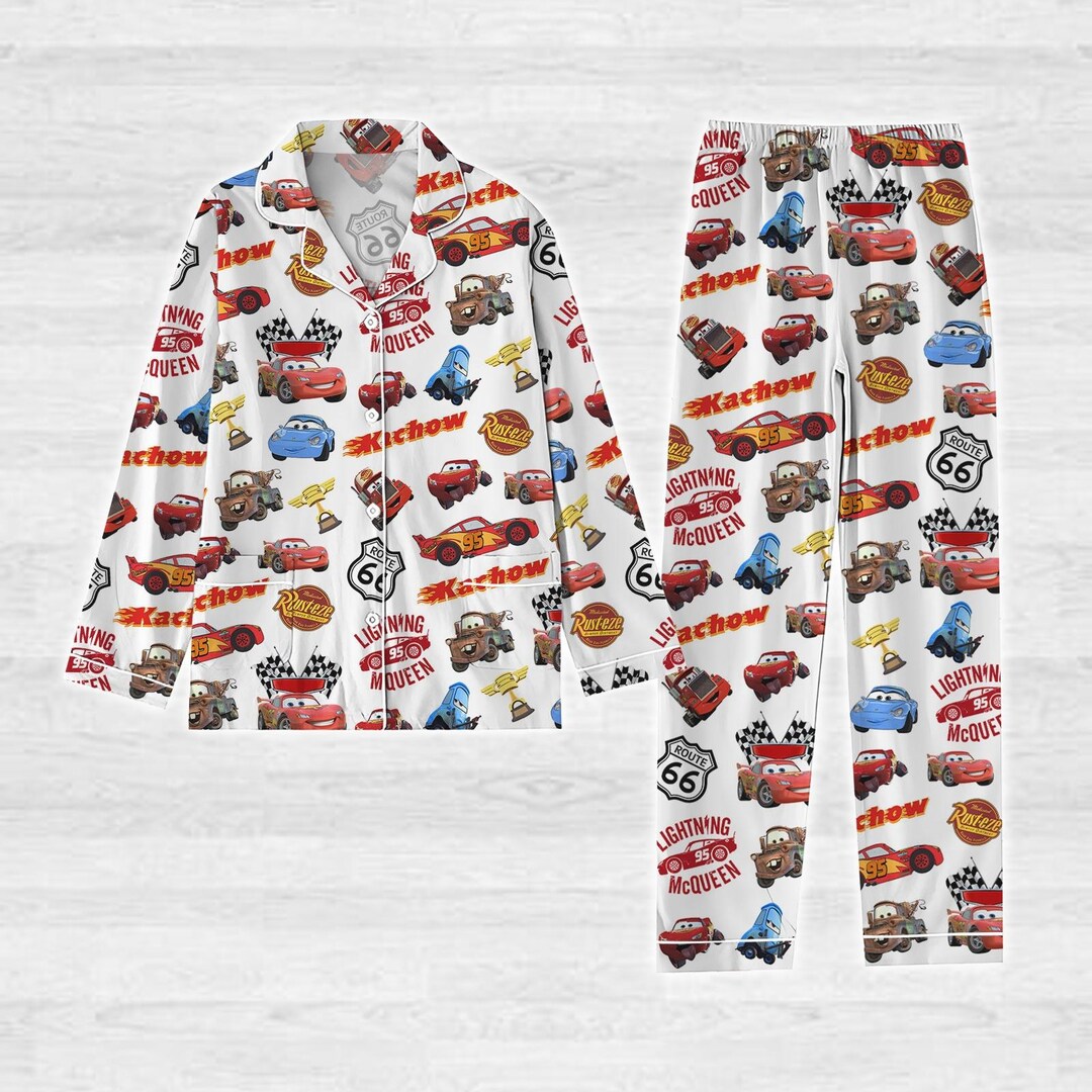 Lightning Mcqueen Pajamas, Disney Cars Pajamas Set, Cars Movie Holiday ...