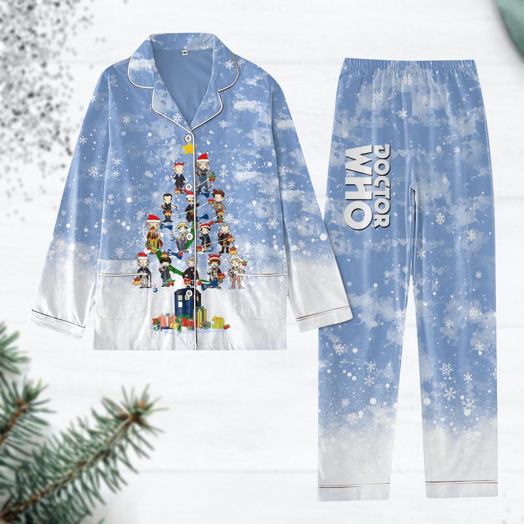 Doctor Who Christmas Tree Pajamas, Police Box Women Pajamas, Dr Who ...
