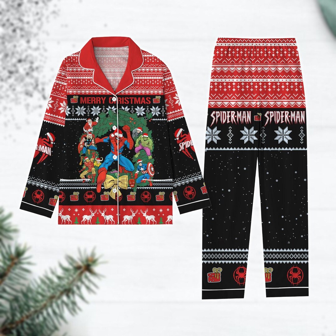 Marvel Christmas Pajamas, Spider Man Hulk Iron Man Pajamas Set ...