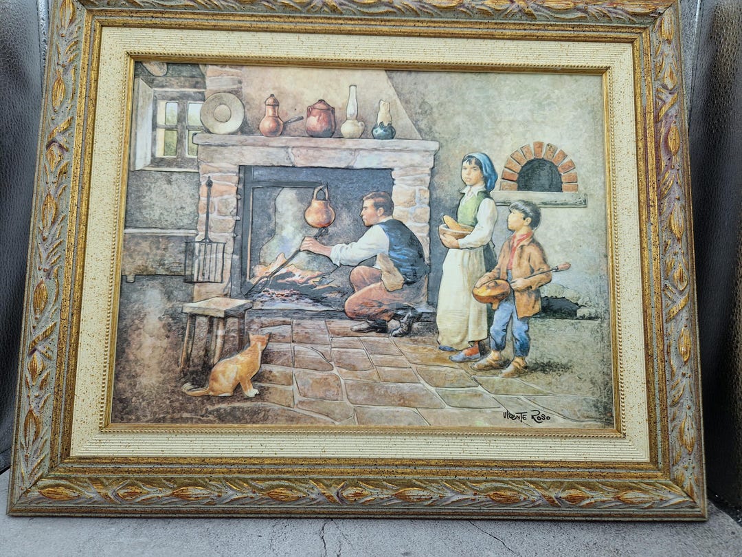 Relief Painting by VICENTE ROSO, Vintage 60-70s, Wooden Frame. Spain - Etsy