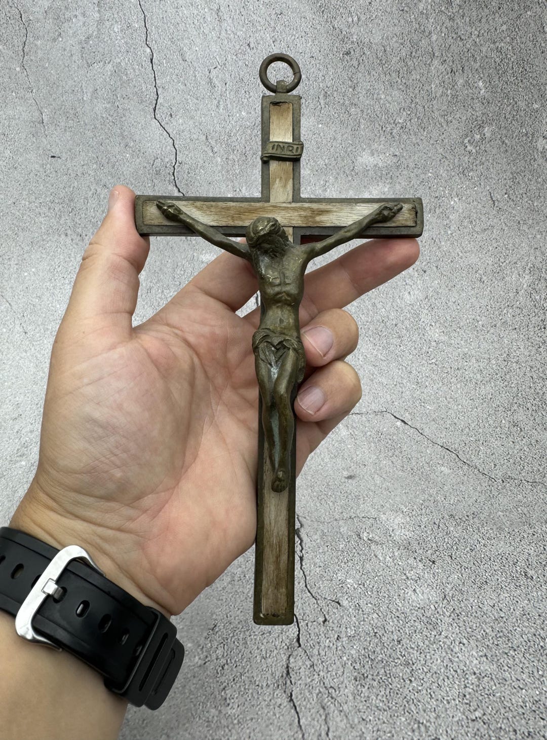 Cross French Religious Pectoral Cross Made of Wood and Crucifixion Made ...