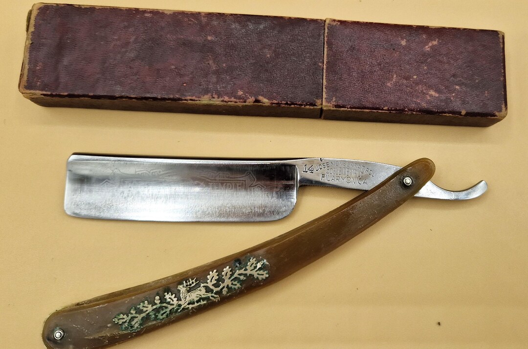 Razor FILARMONICA 14 DOUBLE TEMPLE Jose Monserat Pou Straight Razor ...