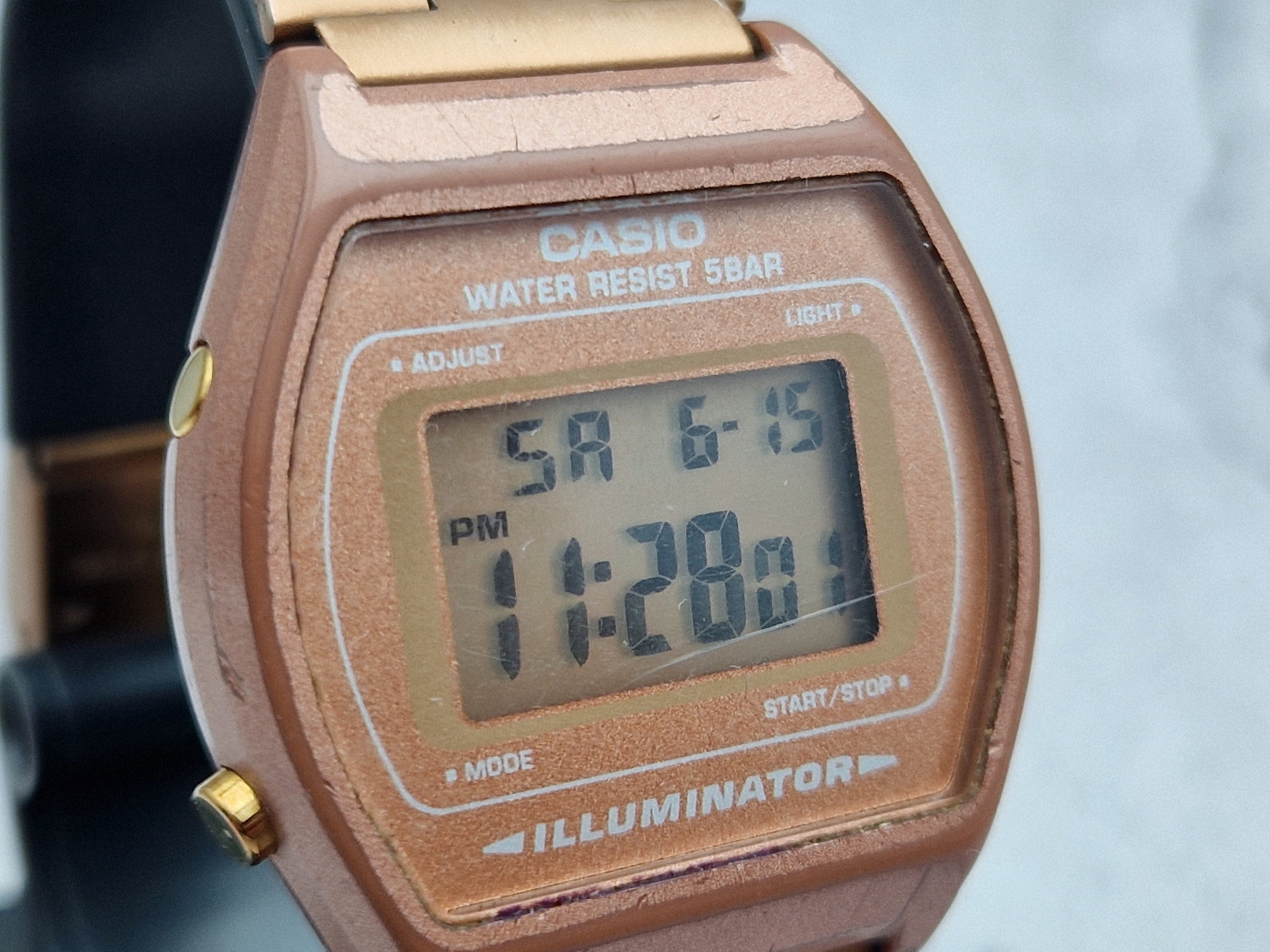 Casio Illuminator Rose Gold Tone Digital 35mm Men's Watch 3294-B640W - Etsy