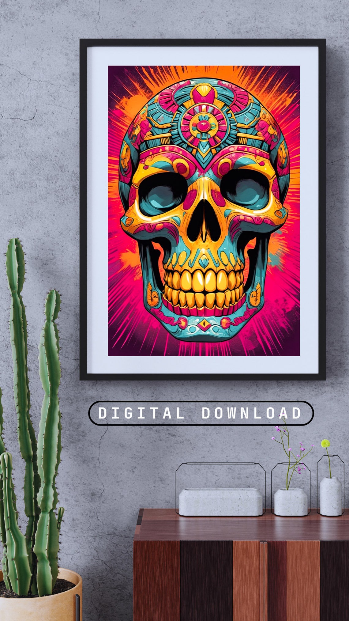 Inca Skull digital Illustration Modern Aztec Art A3 Format - Etsy