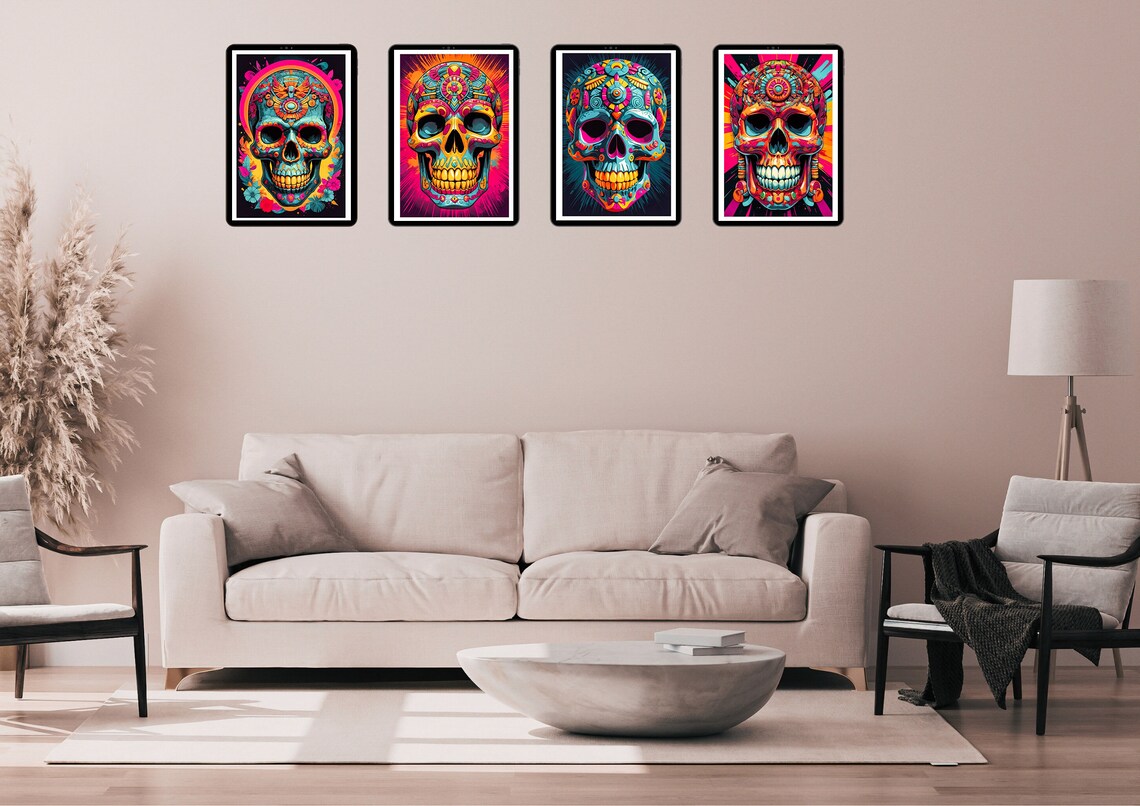 Inca Skull digital Illustration Modern Aztec Art A3 Format - Etsy