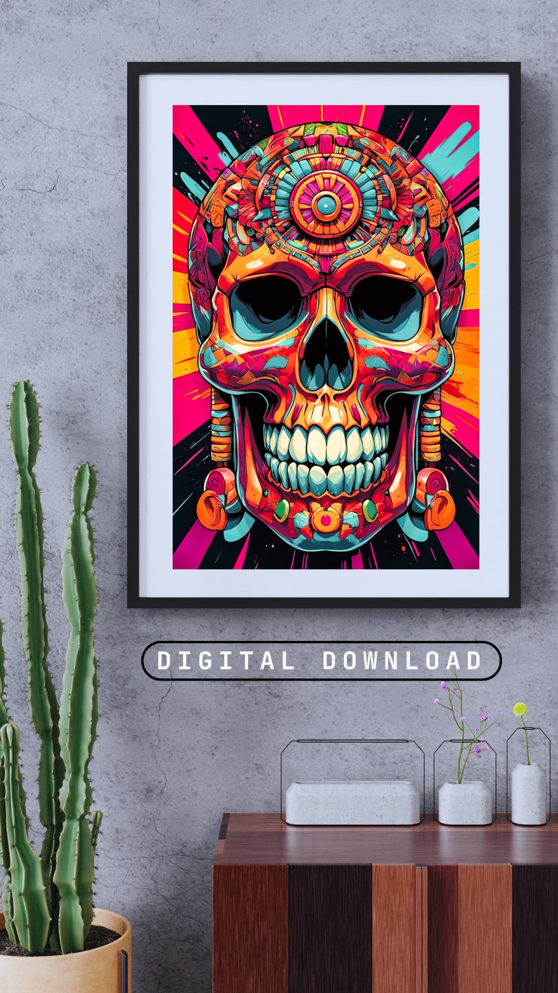 Inca Skull digital Illustration Modern Aztec Art A3 Format - Etsy