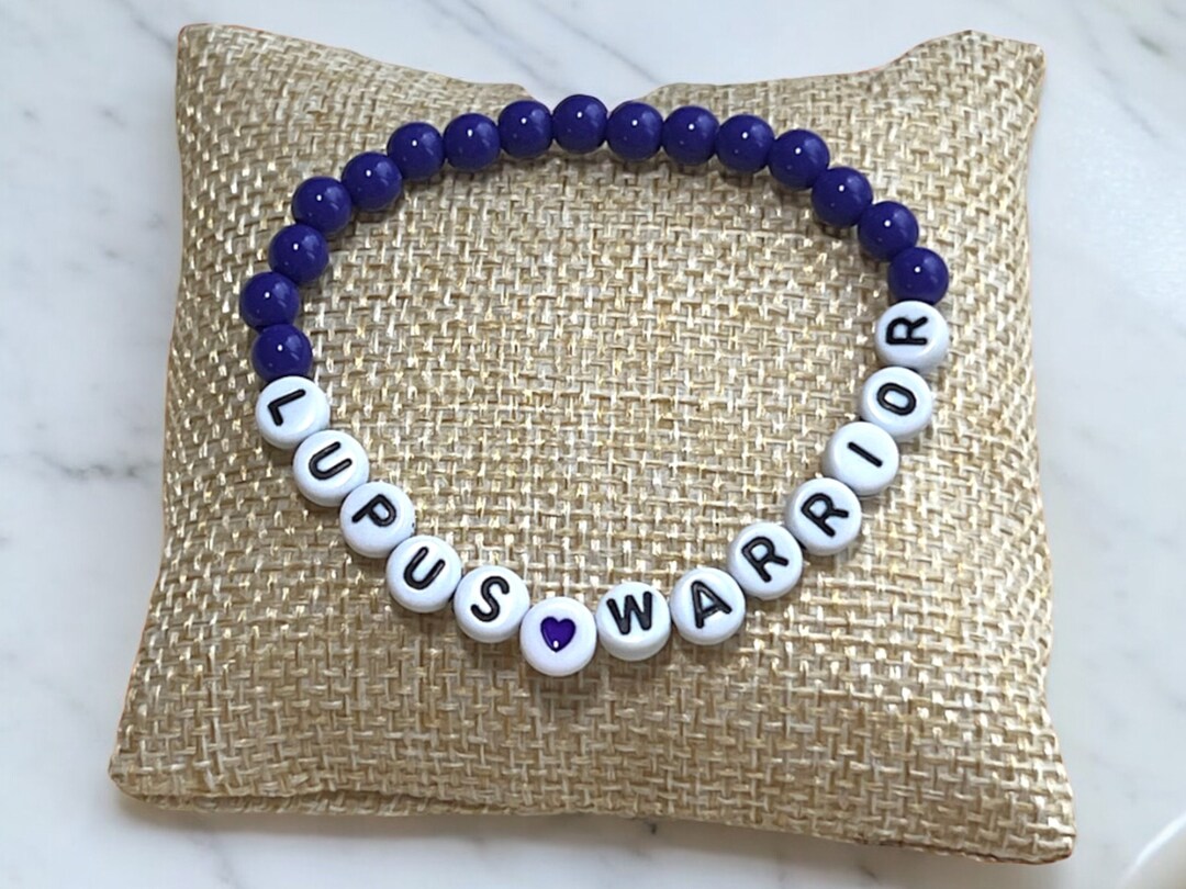 Lupus Awareness Custom Handcrafted Beaded Stretch Bracelet Autoimmune ...