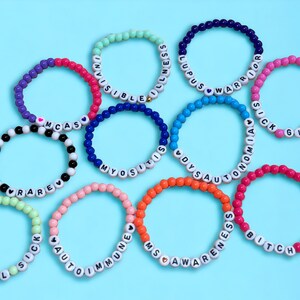 MS Multiple Sclerosis Custom Handcrafted Beaded Bracelet Rare Disease ...