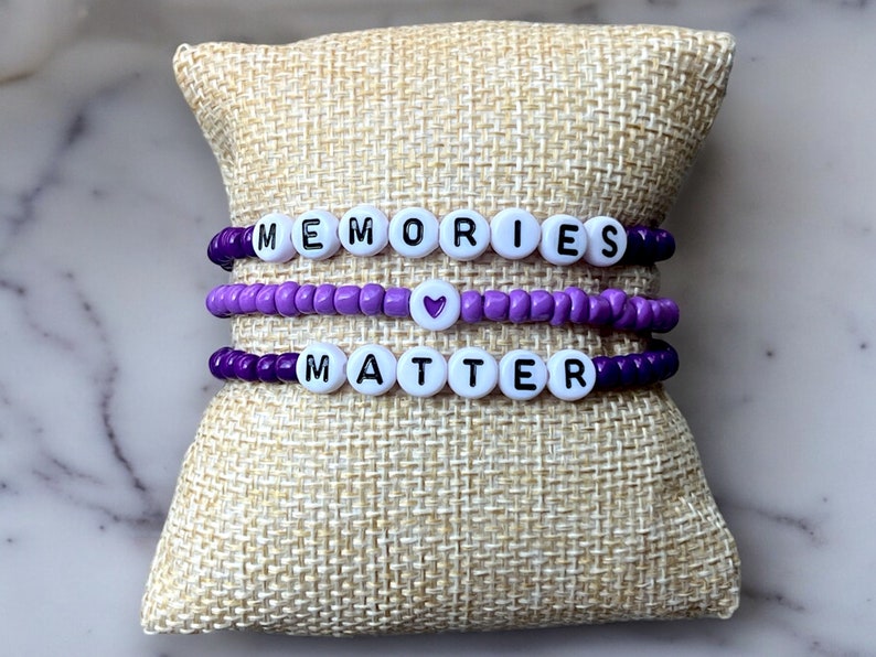 Alzheimer’s Awareness Bracelet Trio Set - Memories Matter - Dementia ...