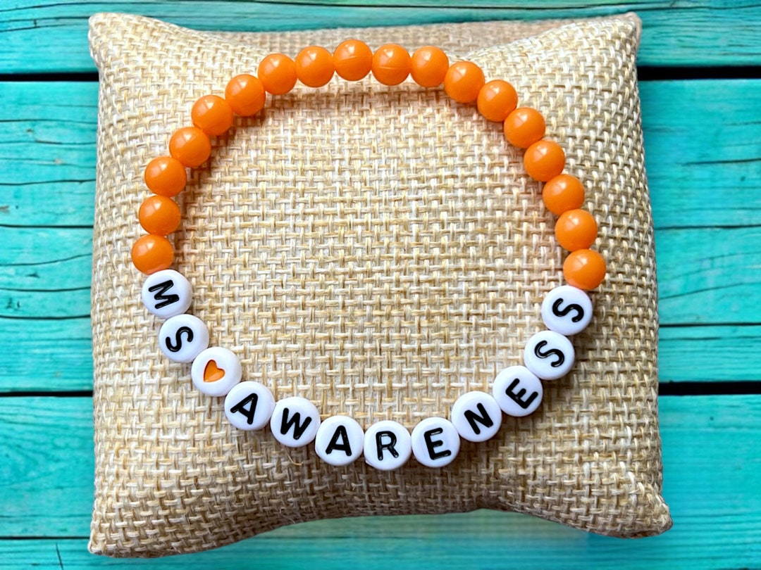 MS Multiple Sclerosis Custom Handcrafted Beaded Bracelet Rare Disease ...