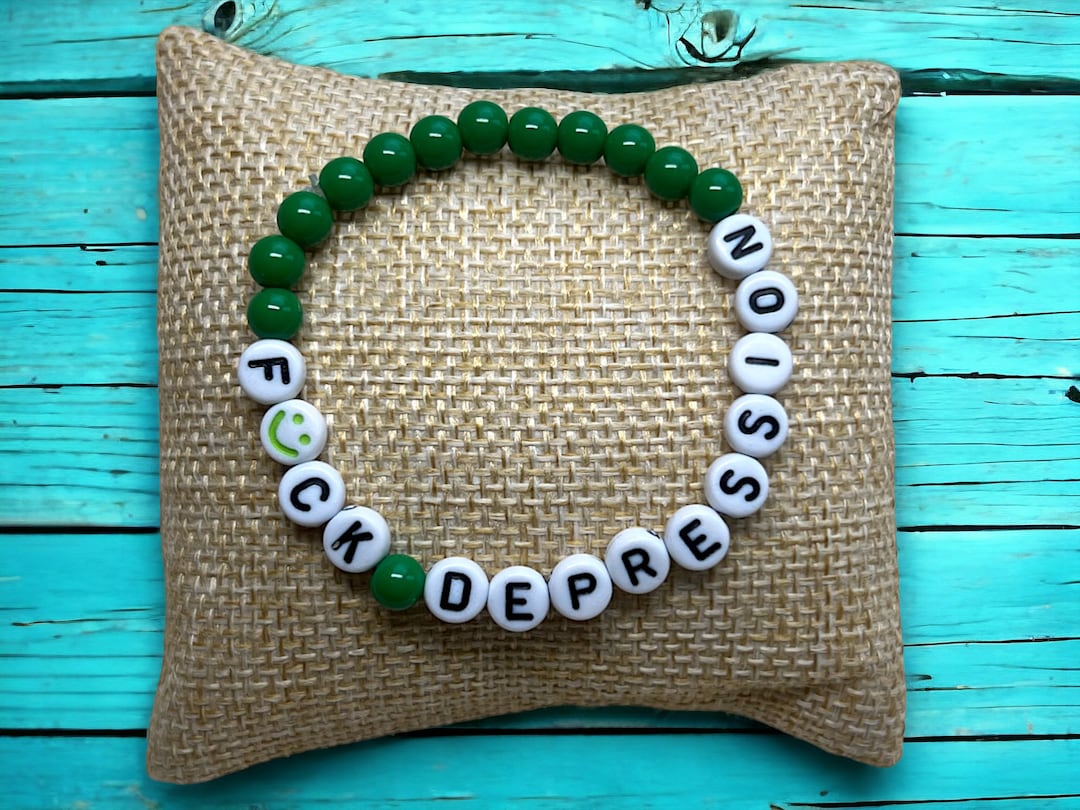 Depression Awareness Handcrafted Beaded Stretch Bracelet - Mental ...