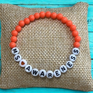 MS Multiple Sclerosis Custom Handcrafted Beaded Bracelet Rare Disease ...
