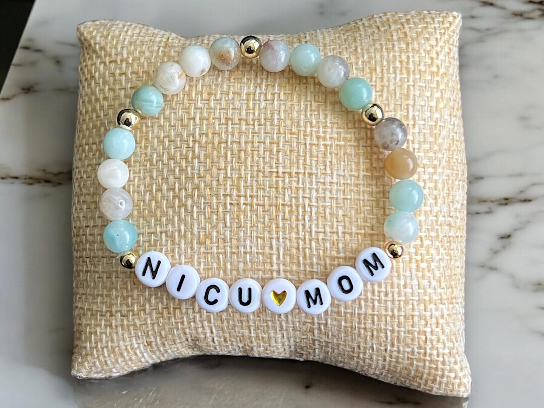 Nicu Mom Awareness Preemie Mom Custom Beaded Bracelet - Premature Baby ...