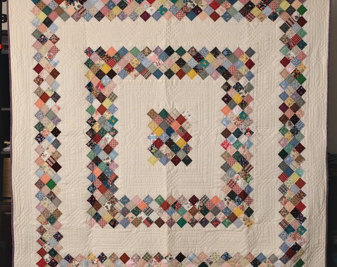 Quilt Hand Made Boston Commons Green, Yellow, Blue, Red, Etc Full 75 X ...