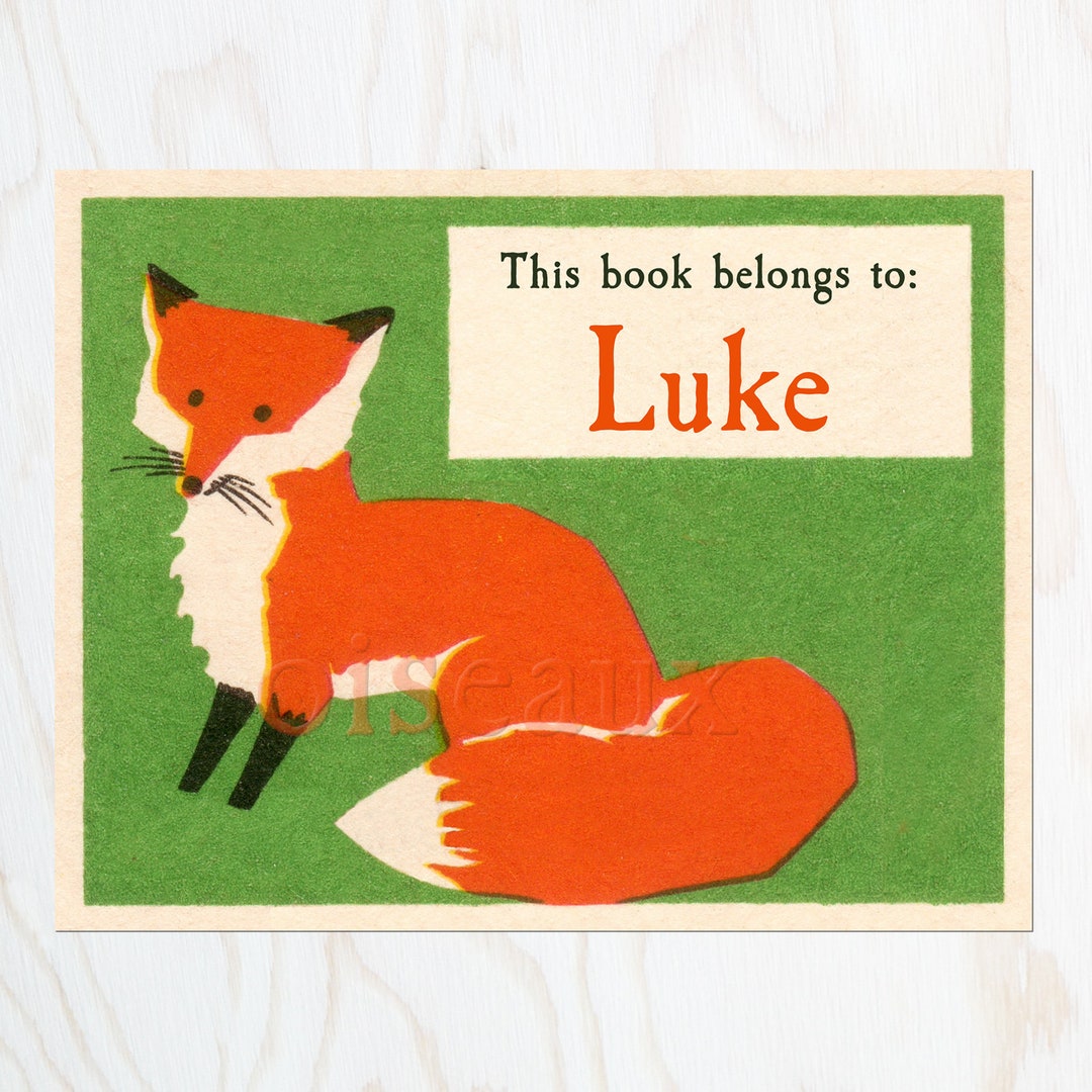 Red Fox Bookplates - Personalized Vintage Ex Libris - Set of 24 ...