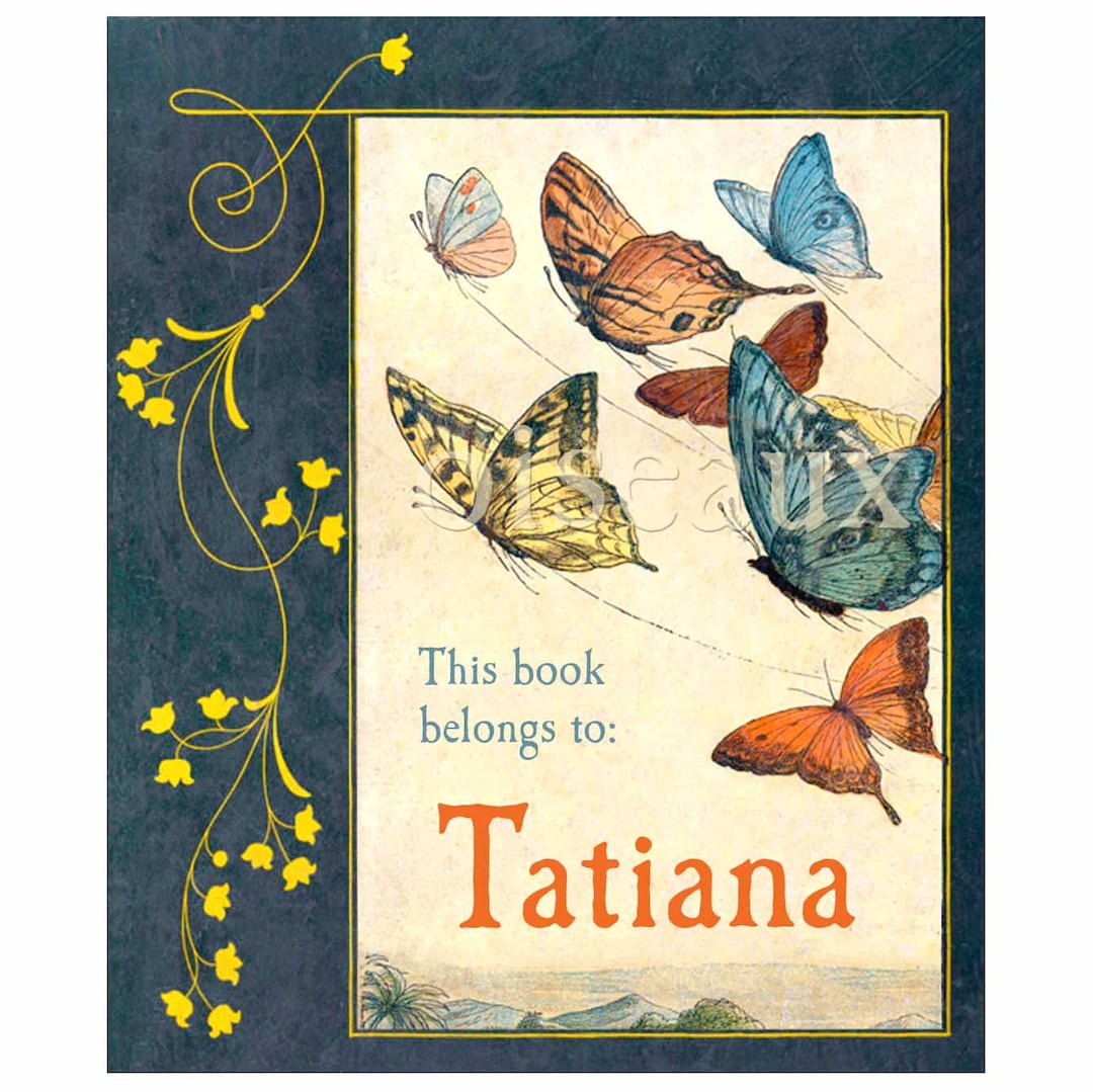Flight of the Butterflies Bookplates - Personalized Vintage Book Labels ...