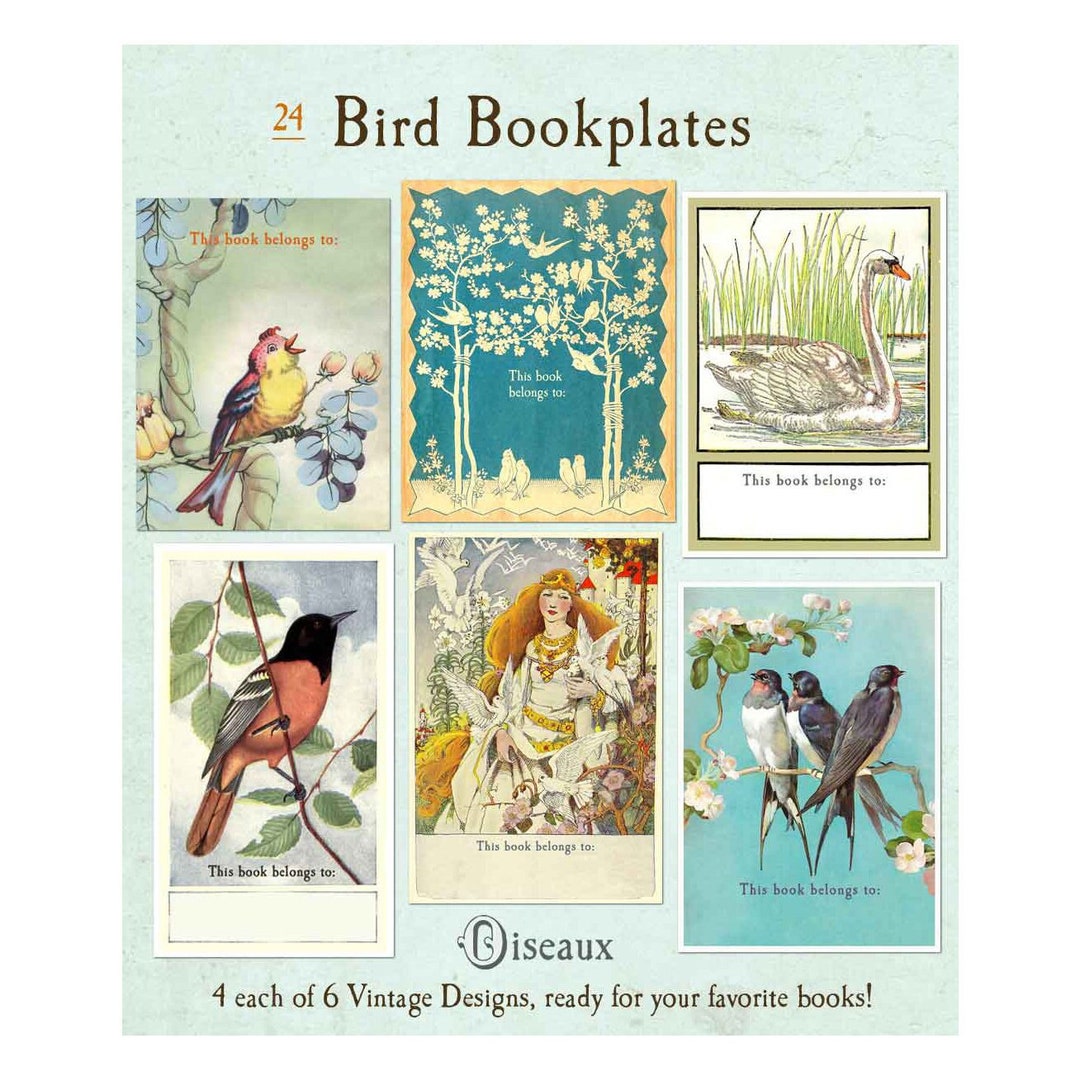 Mixed BLANK Vintage Birds Bookplates - Write in Your Name - Mixed Set ...