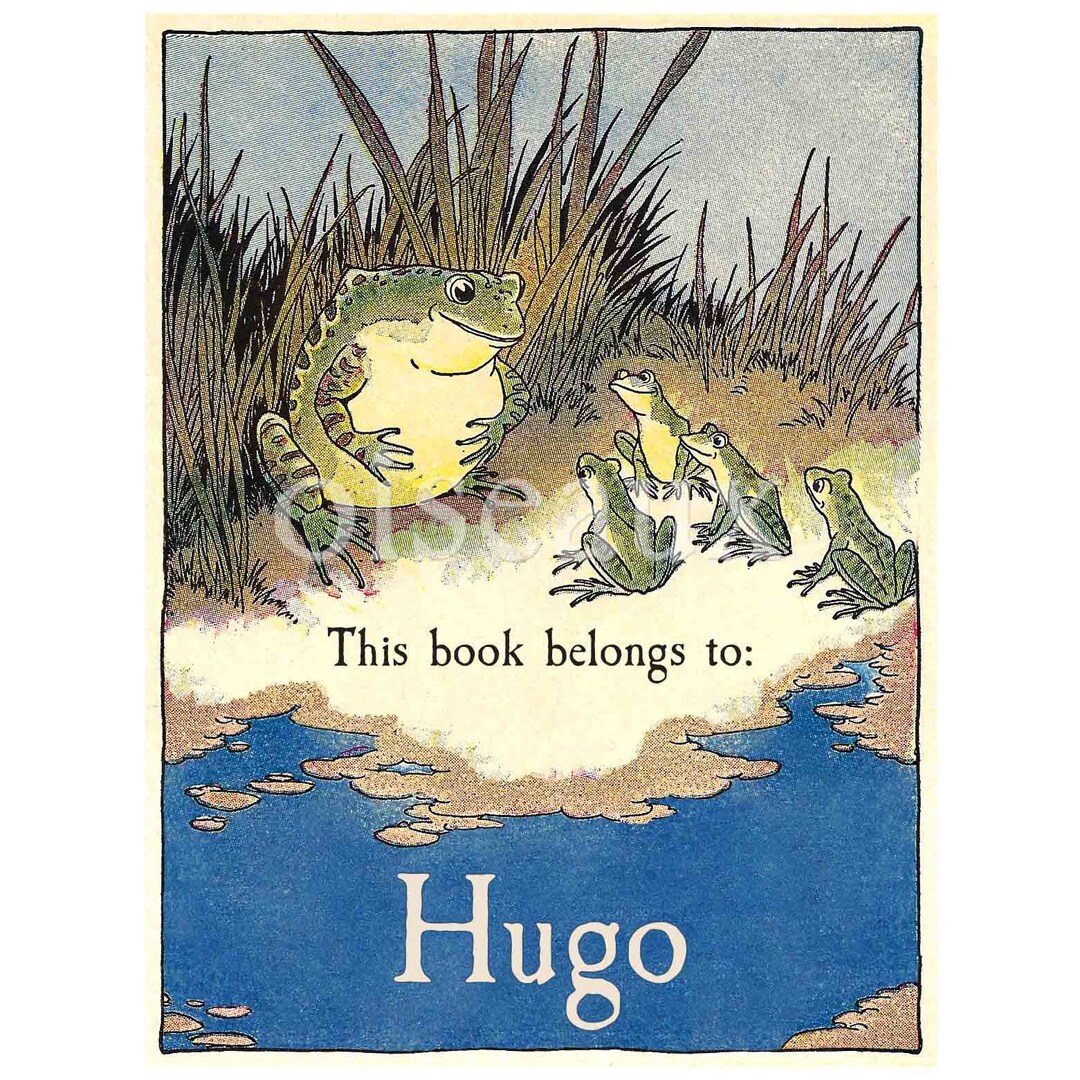 Vintage Frogs Bookplates - Personalized Book Labels - Unique Baby ...