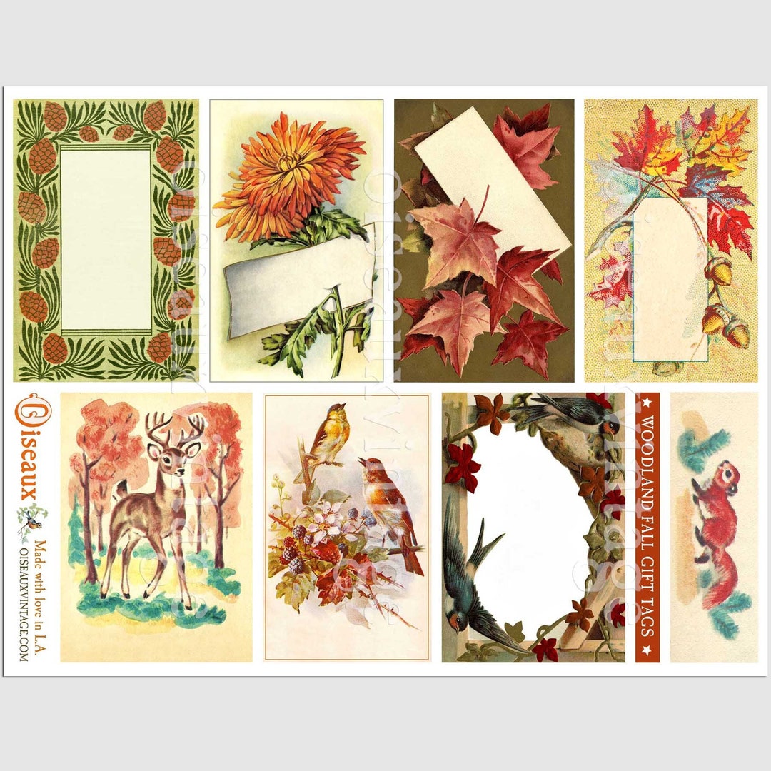 Woodland Fall Gift Tag Set - Print Your Own Vintage Loveliness ...