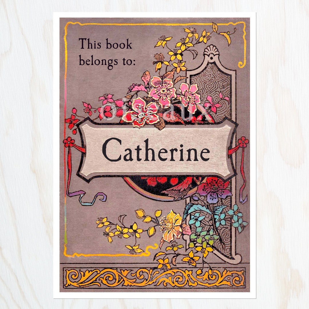 Rainbow Garden Bookplates - Personalized Vintage Book Labels, Unique ...