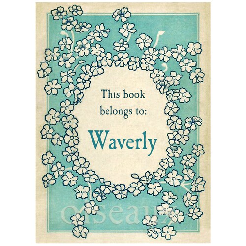 Flower Crown Bookplates Personalized Book Labels Vintage - Etsy