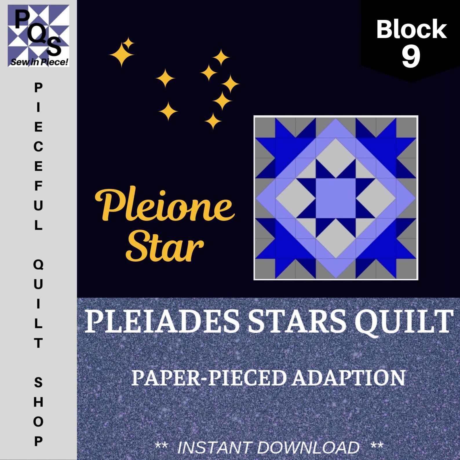 Pleione Star Block - Pleiades Quilt Pattern Adaption - Paper Pieced ...