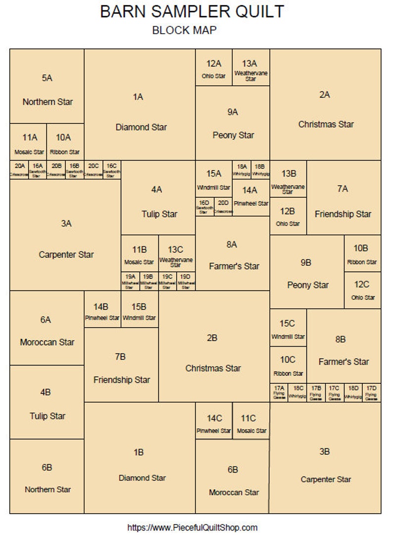 Barn Star Sampler Quilt Pattern Adaption *QUILT ALONG* Booklet - Paper ...