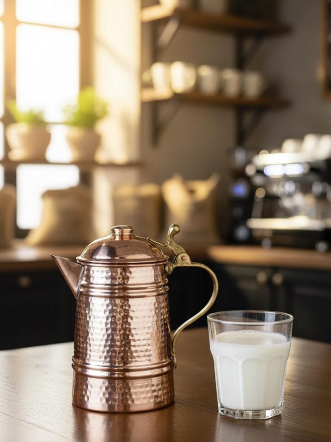 Handmade Hammered Copper Milk Pot | Rustic Kitchen Decor - Etsy