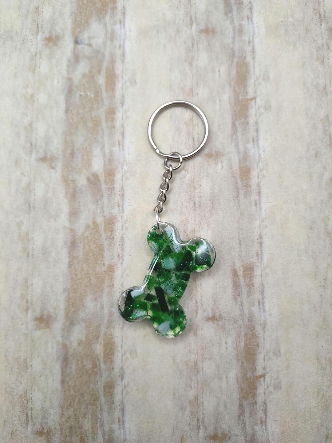 Green Dog Bone Key Chain - Etsy