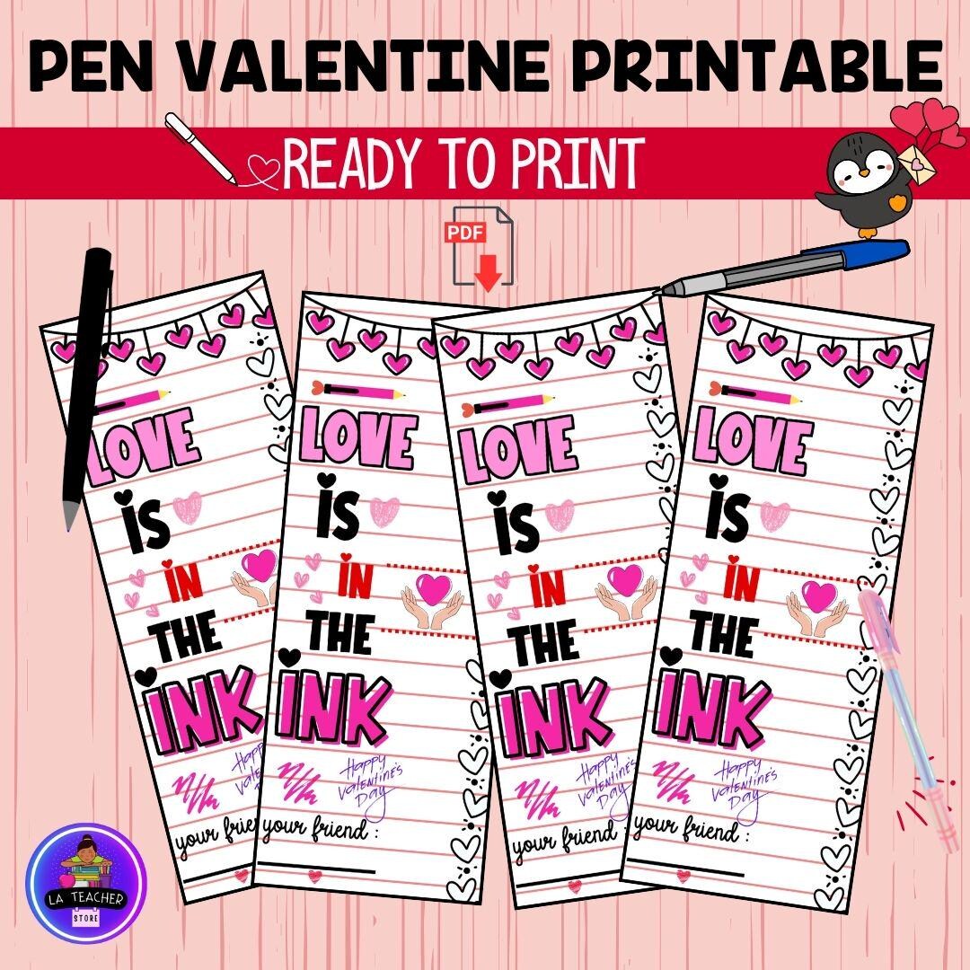 Write Valentine Printable, Write Valentines Tag, Students Valentines ...
