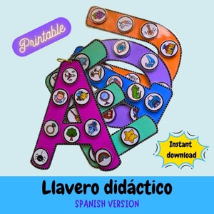 Llavero didáctico de las vocales, juego educativo para niños, aprende ...