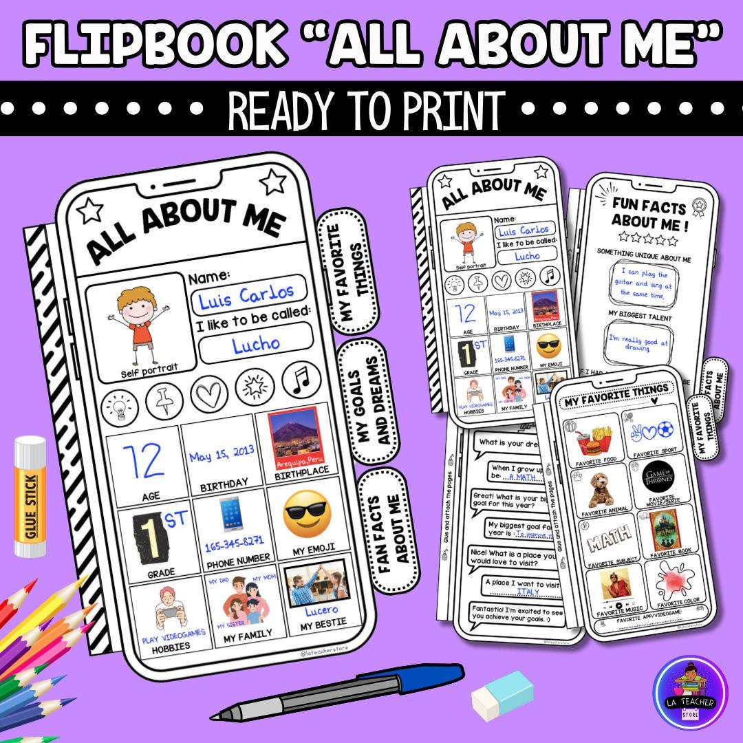 All About Me Flipbook | Fun Back-to-school Printable Activity for ...