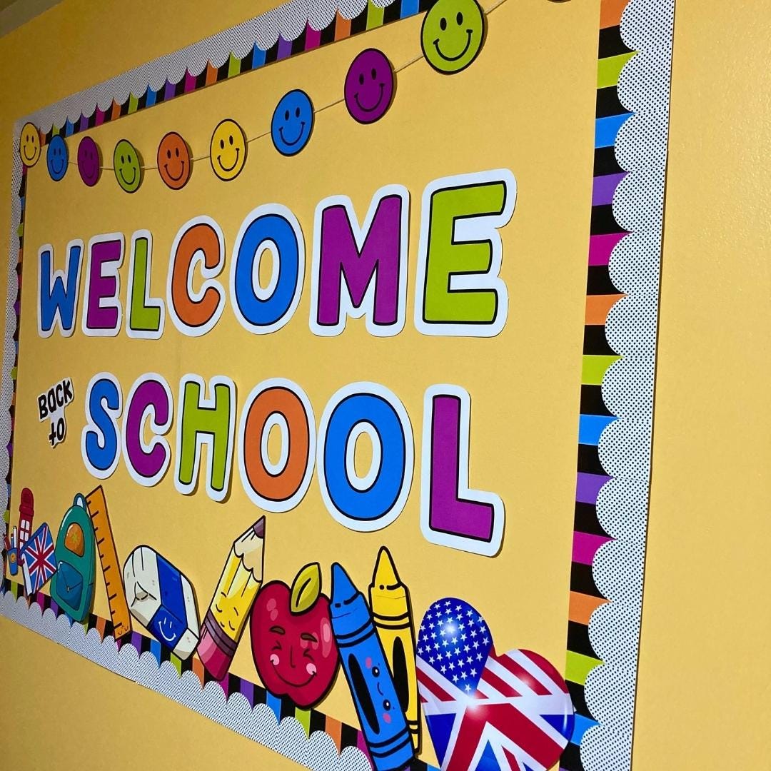 ESL BULLETIN BOARD, Colorful Welcome Back to School Decoration - Easy ...