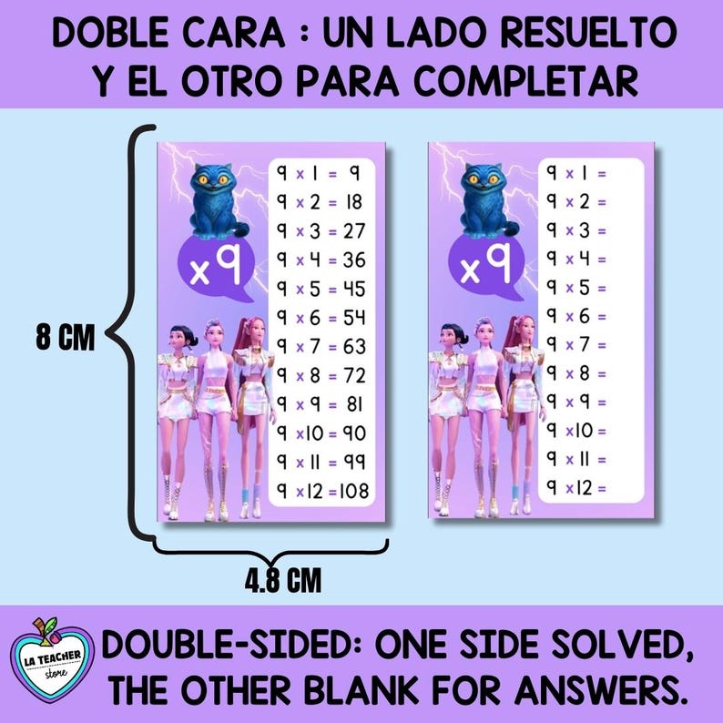 Tabla de Multiplicar para Imprimir | Printable PDF | Doble Cara ...