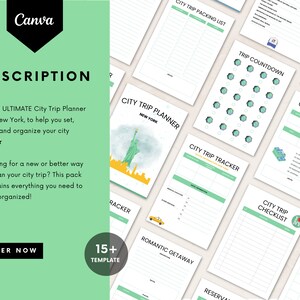 EDITABLE Travel Planner, New York City Trip Planner, Canva Template ...
