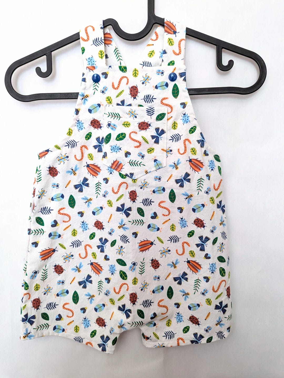 18 Mo Bug Cotton Overalls | Handmade Toddler Clothes | Insect Dungarees ...