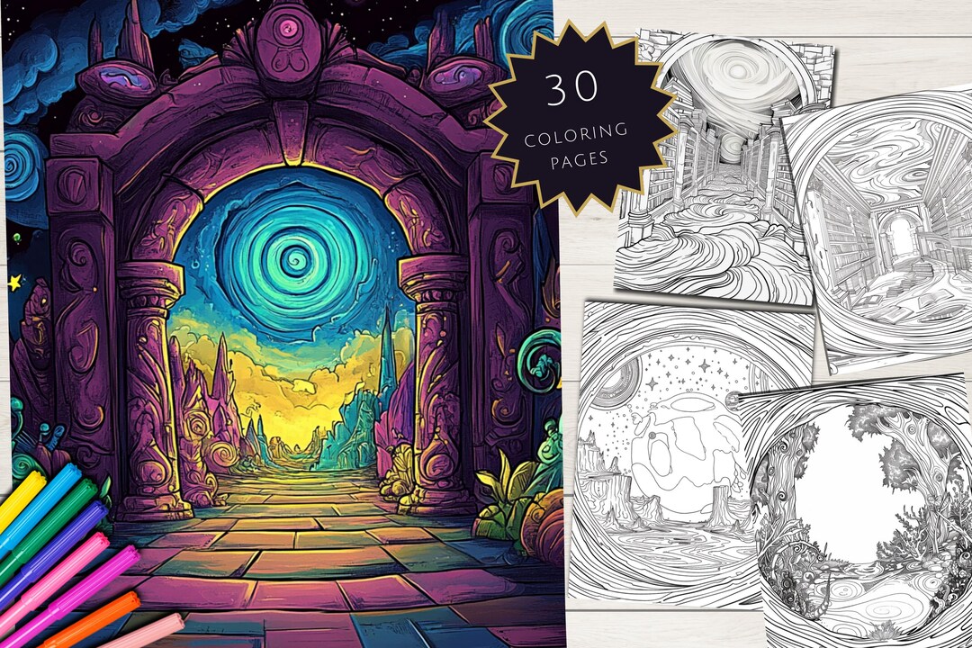 Portal Coloring Book for Adult Printable Portal Greyscale Premium ...