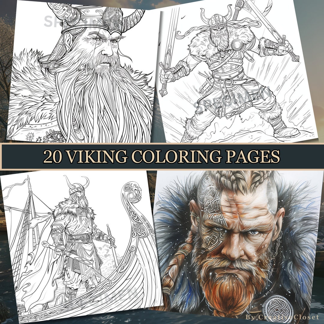 Viking Coloring Pages. for Adults and Teens. Instant Download PDF ...