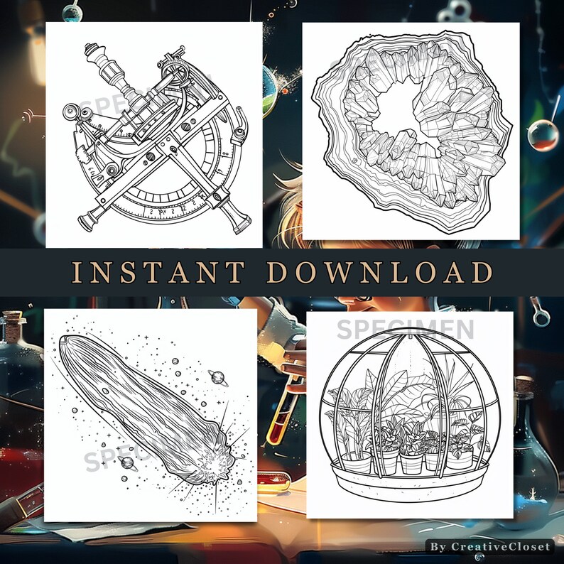 Science Coloring Pages for Adults & Teens Instant Download PDF ...