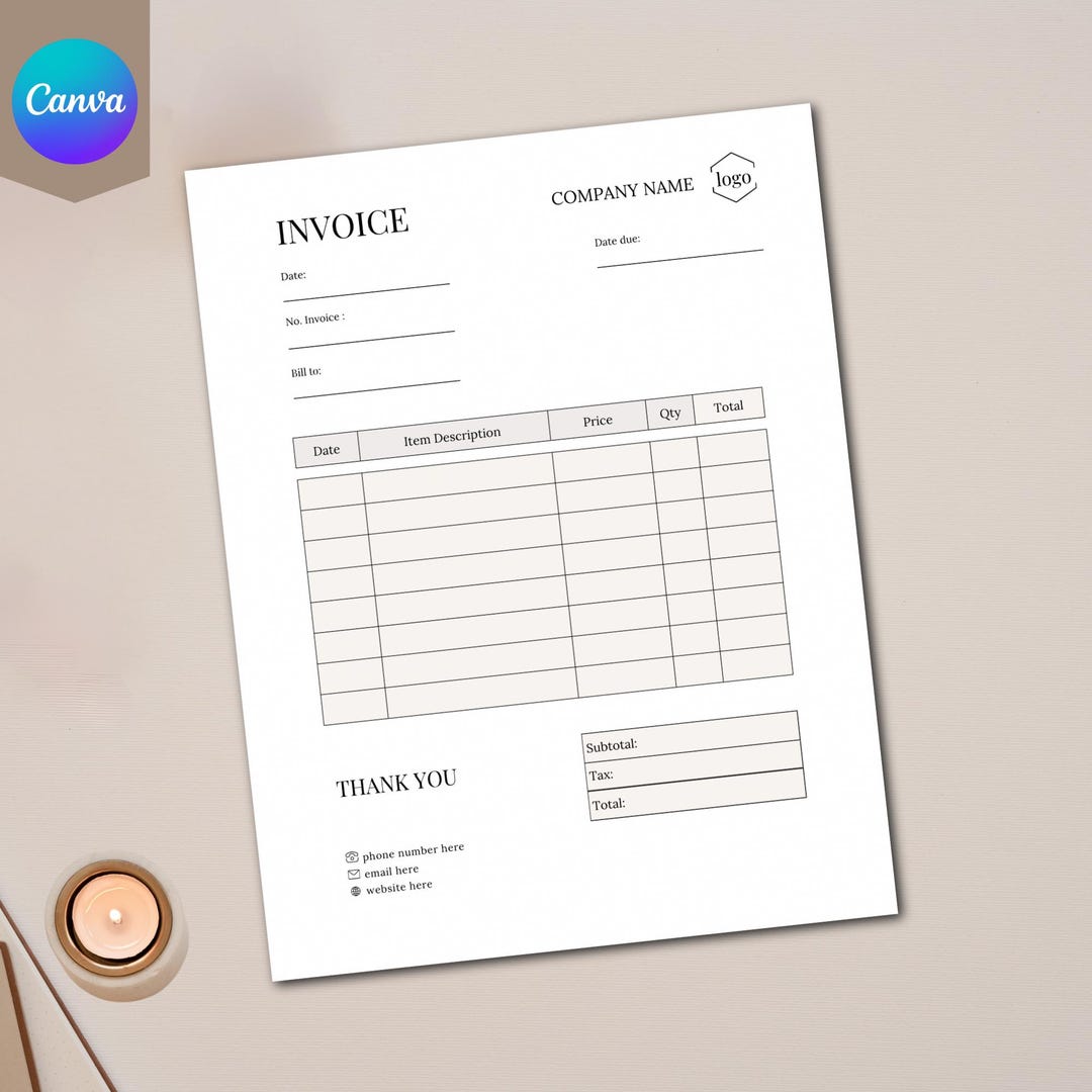 Invoice Template Download Simple Blank Bill Template Online Invoice ...