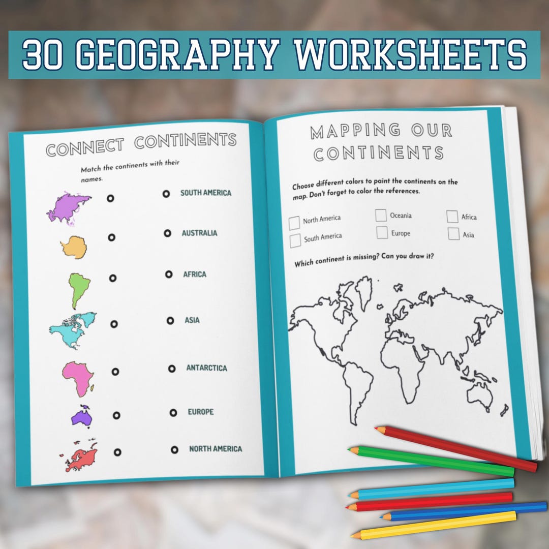 Geography Worksheet for Kids Montessori Learning Printable Homeschool ...
