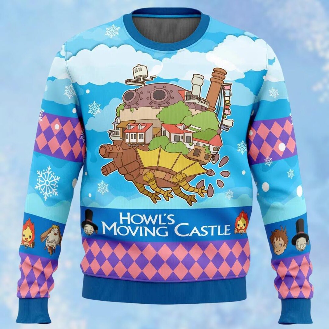 Funny Howl's Moving Castle Ugly Christmas Sweater, Meme Howl's Moving ...