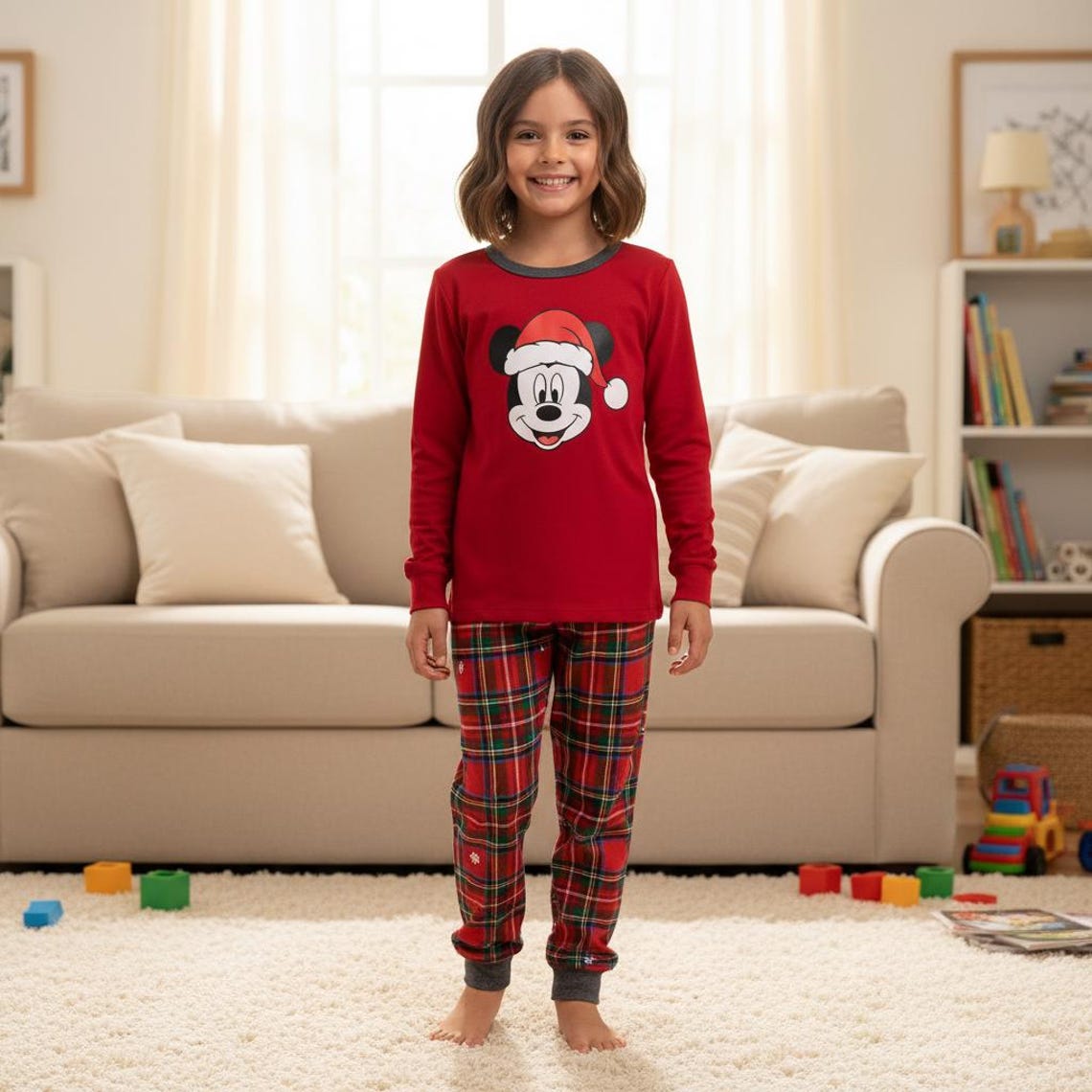 Mickey Mouse Family Pajamas, Red Long Sleeve Pjs, Disney Christmas ...