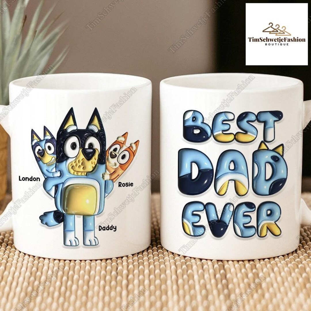 Custom Bluey Mug, Bluey Dad Mug, Dad Coffee Mug, Best Dad Ever Mug ...