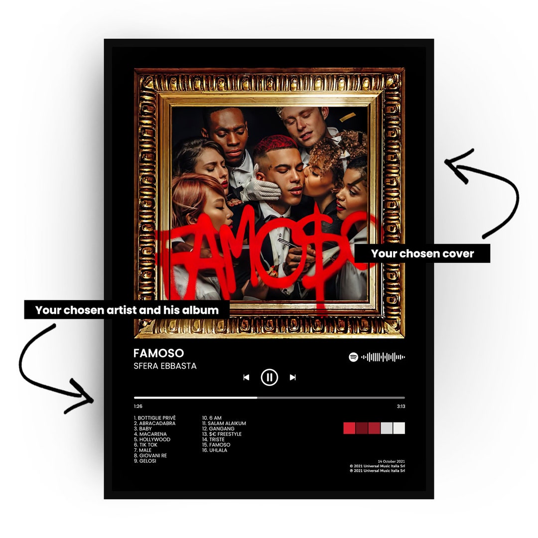Personalized Music Album Poster With NFC Function FREE FRAME - Etsy