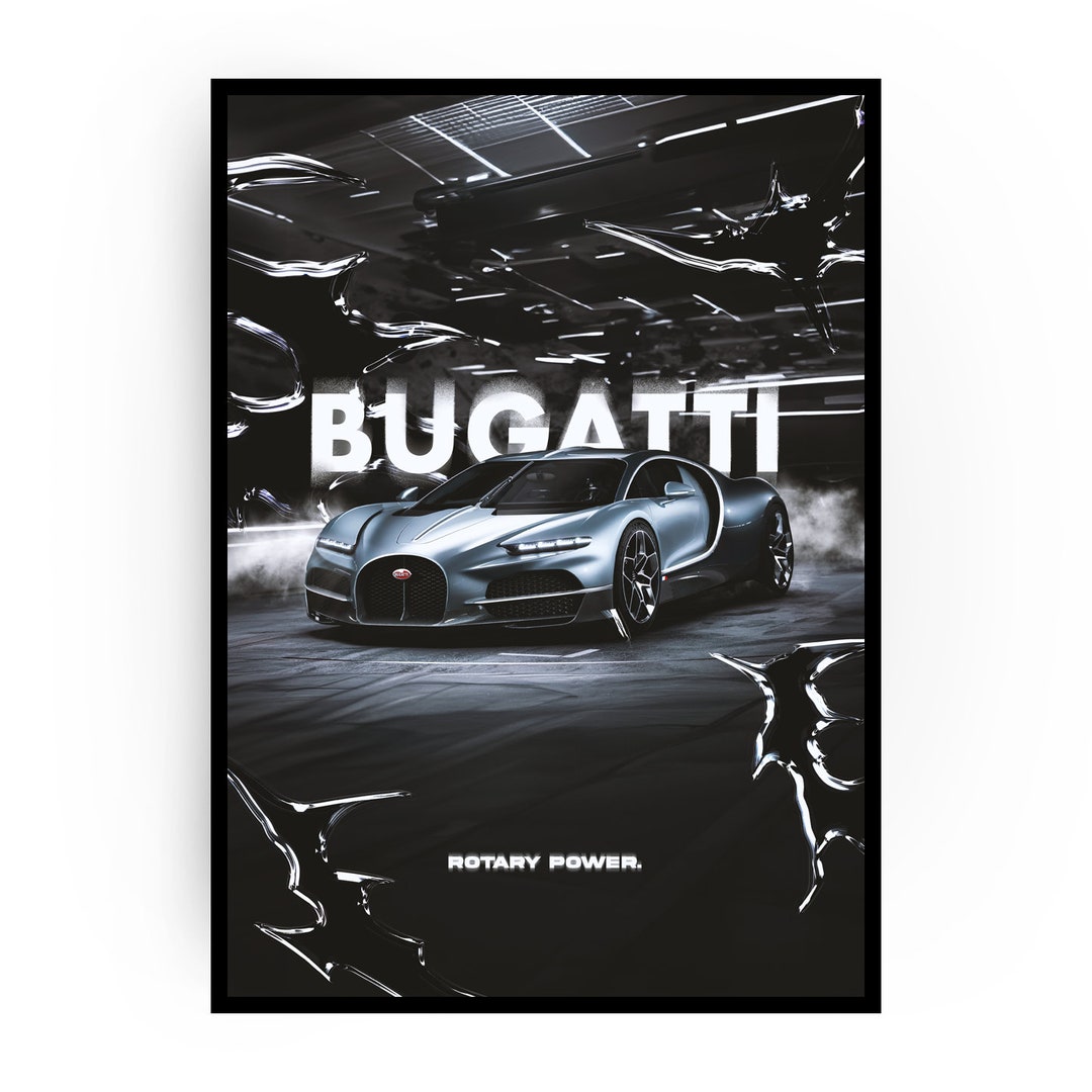 Bugatti Car Poster With Frame - Etsy