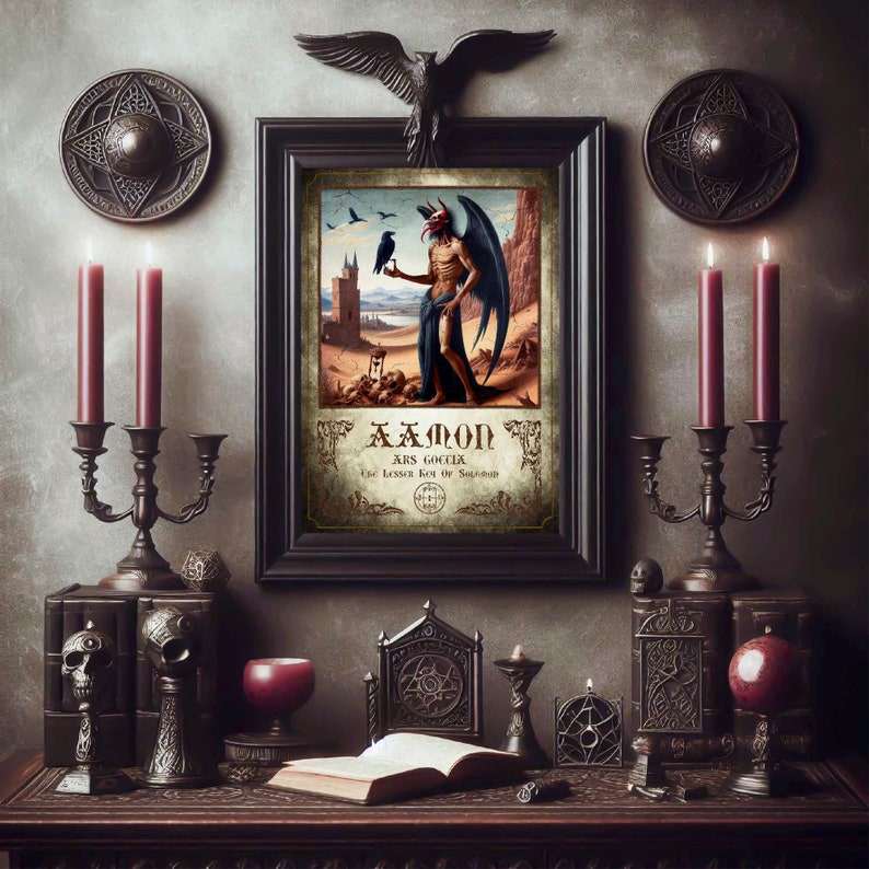 Aamon Demon Printable Dark Art Ars Goetia Grimoire. Seals Description ...